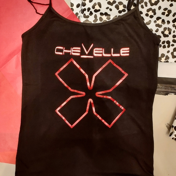 Tops | Chevelle Band Tank Top Red Metallic Vinyl Chevel Shirt Womens ...